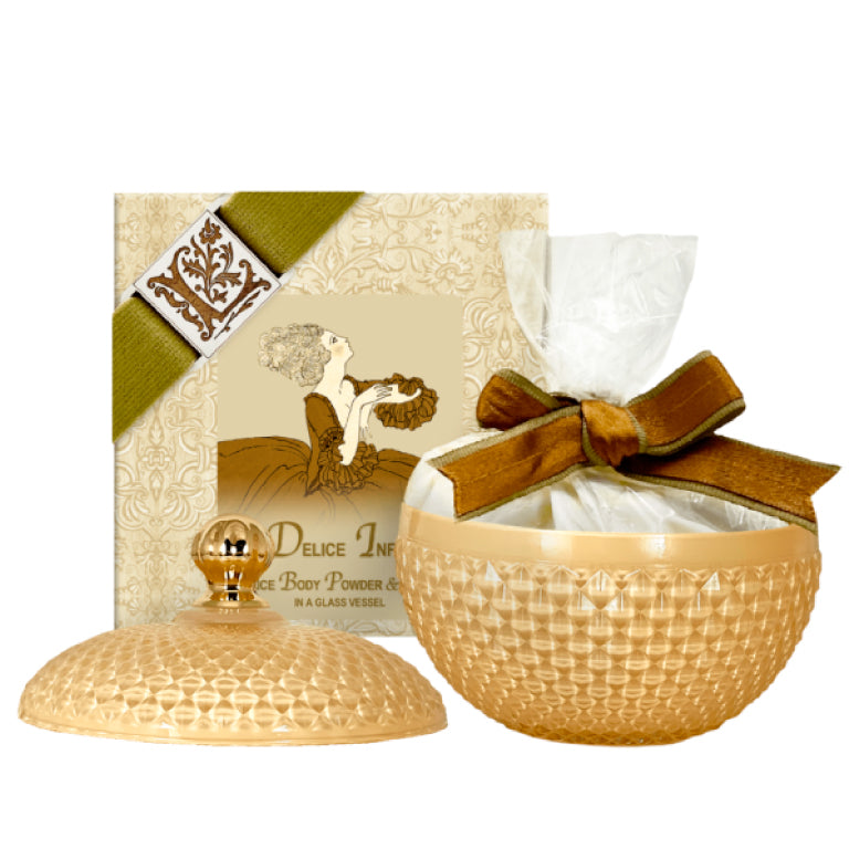 Delice Infini Rice Body Powder 6oz. in a Glass Vessel | La Bouquetière ...